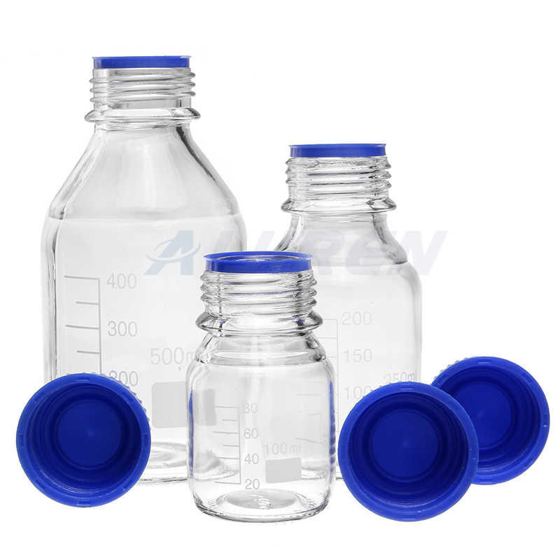 High quality media borosil bottle reagent with blue screw cap ...